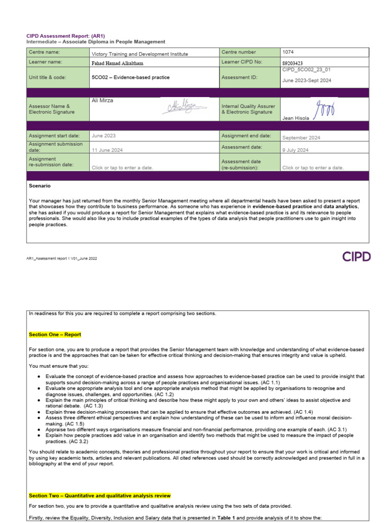 5CO02 - 20s-Fahad Alkaltham - AR1 Report - V2 | PDF | Evaluation ...