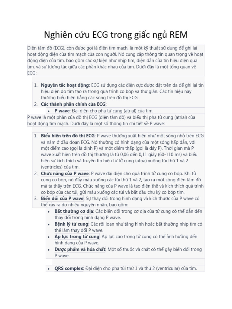 Nghiên cứu ECG trong giấc ngủ REM | PDF