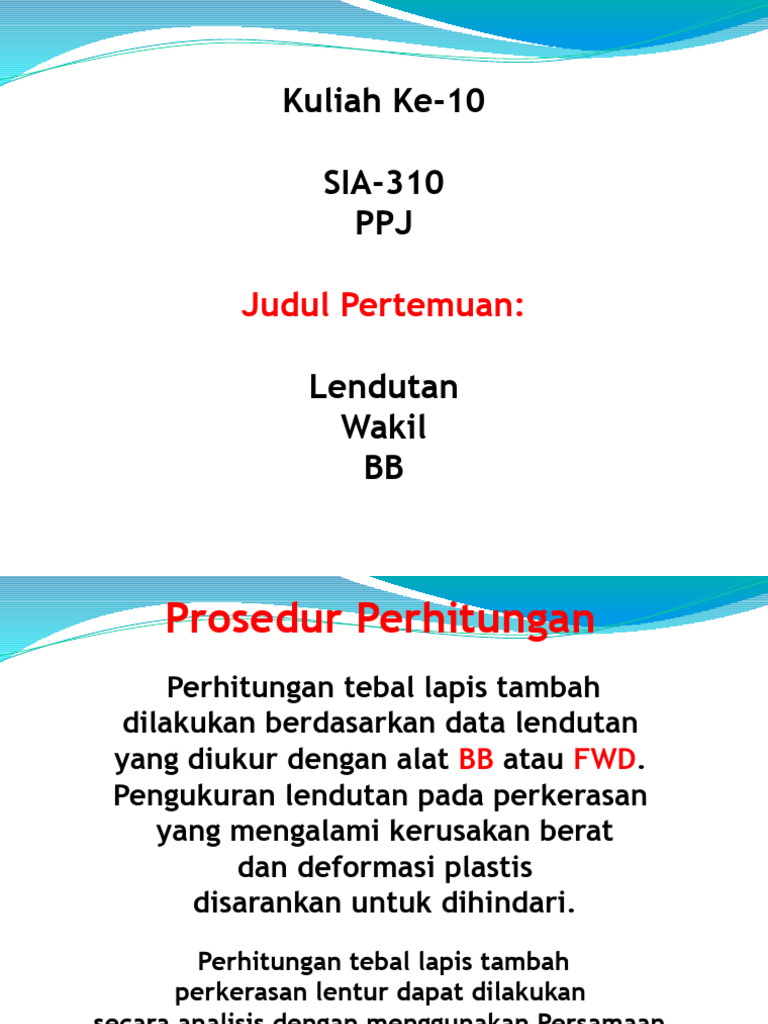 Prosedur Perhitungan Lendutan Perkerasan | PDF