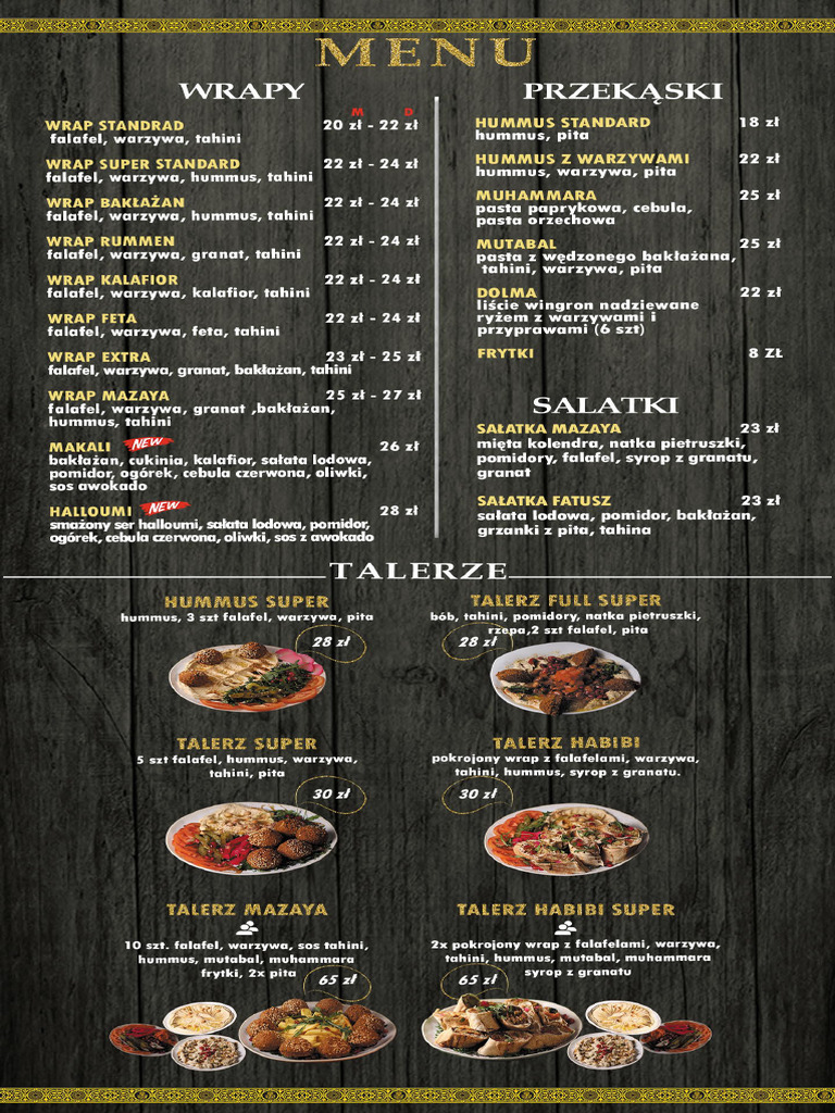 MENU Lokali Grzego Staro Kleparz 1 | PDF