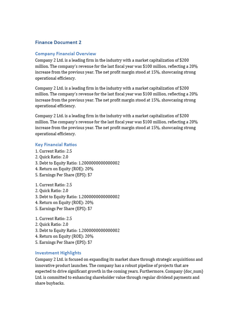 Detailed Finance Document 2 | PDF | Return On Equity | Private Equity