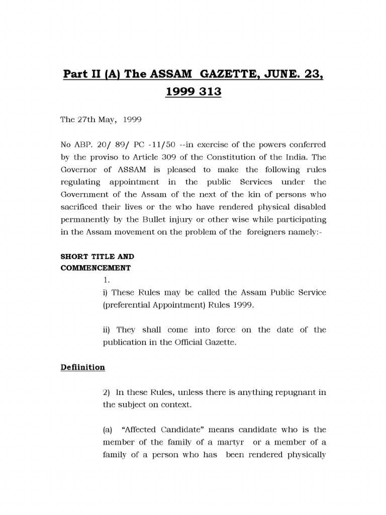 Assam Accord | PDF