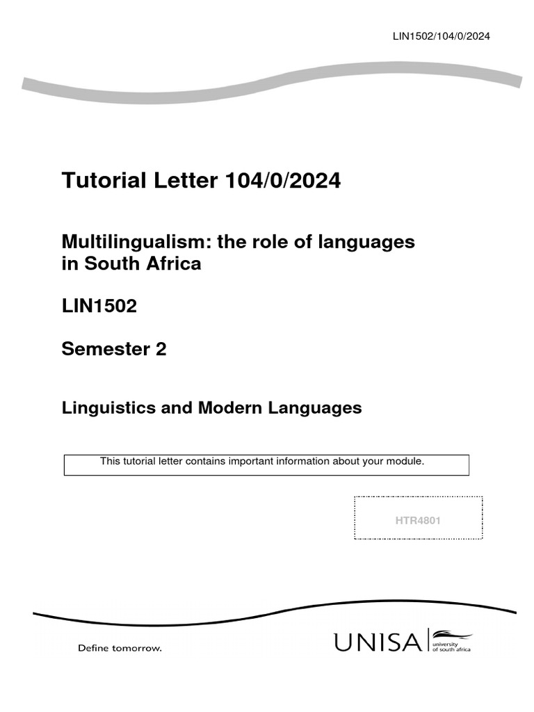 Tutorial Letter With Assessment Information | PDF | Multiple Choice ...