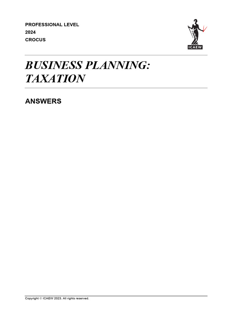 BPT Mock Exam Answers March 24 | PDF | Taxes | Tax Avoidance