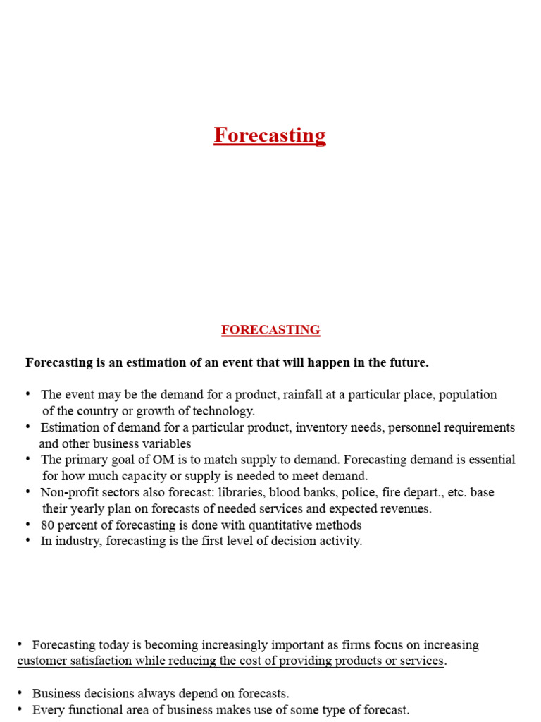Forecasting | PDF | Forecasting | Moving Average