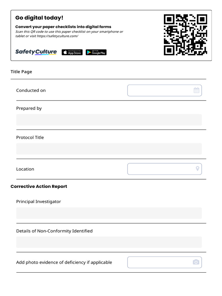 Iso 9001 2015 Corrective Action Report Template Safetyculture Pdf