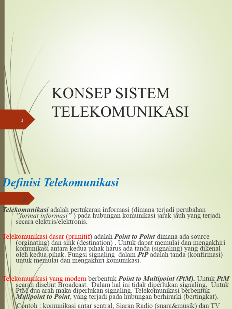 3 - Konsep Sistem Telekomunikasi | PDF