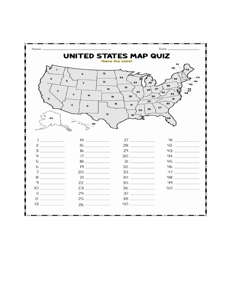 United States Map Worksheets Printable - 14314.png | PDF