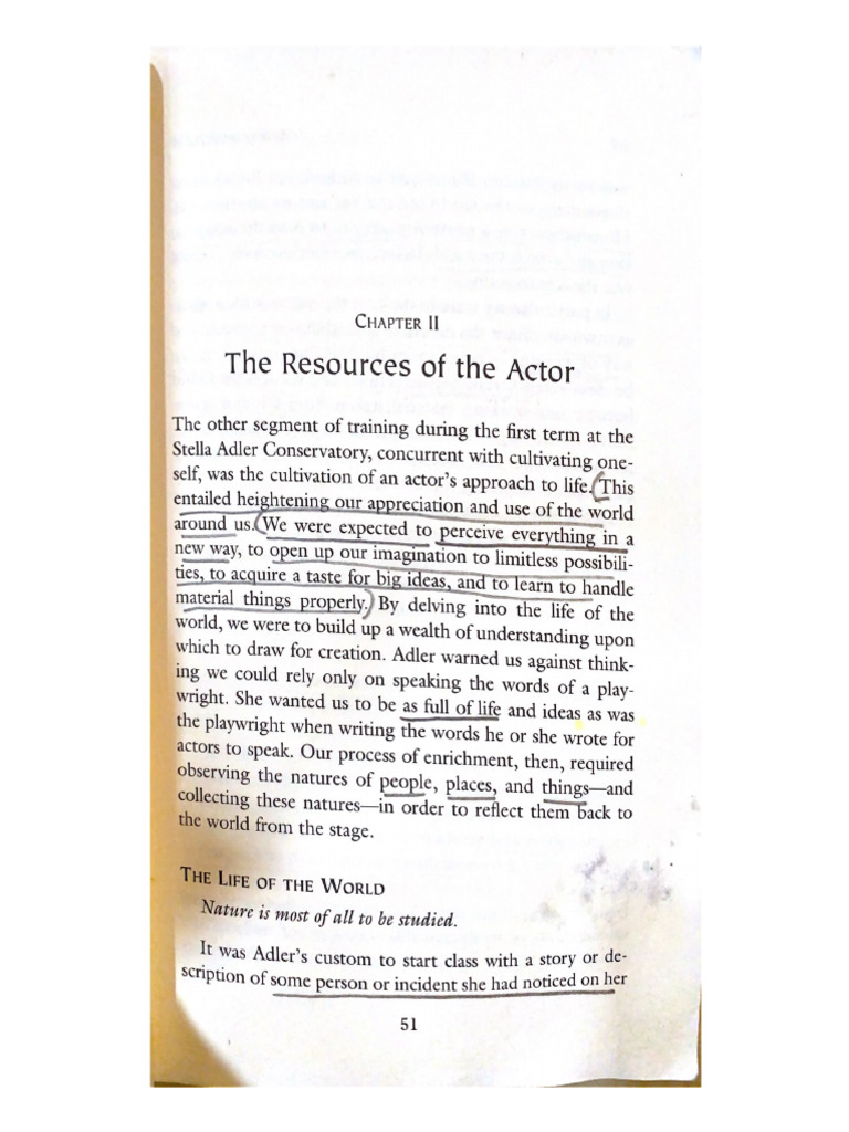 The Resources of The Actor | PDF