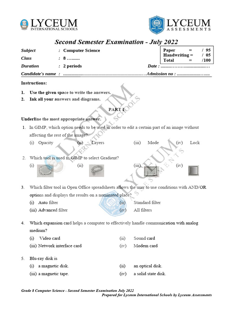 Grade 8 Computer Science | PDF | Disk Storage | Bios