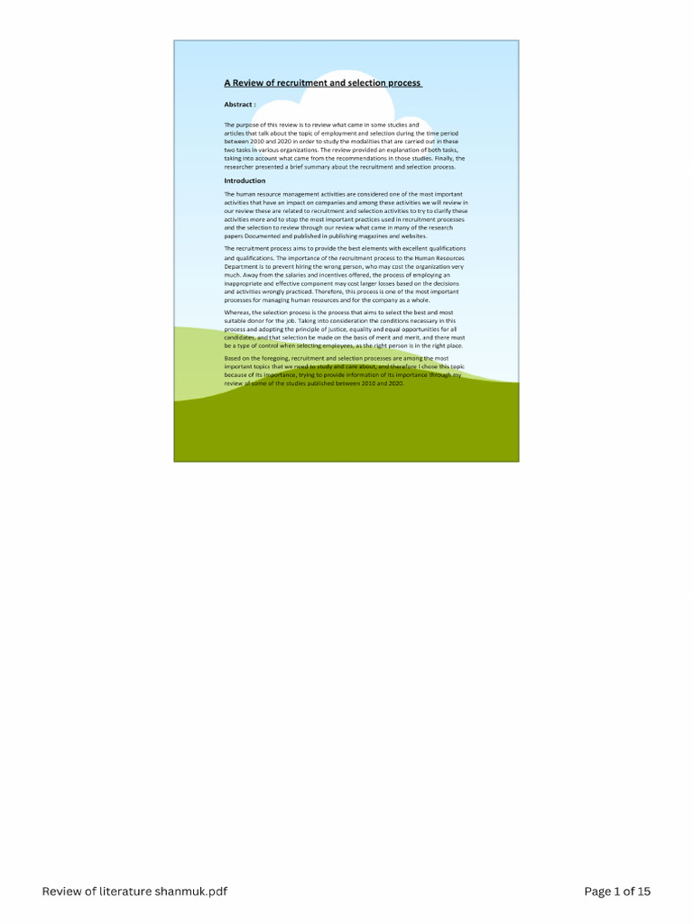 Review of Literature Shanmuk PDF | PDF