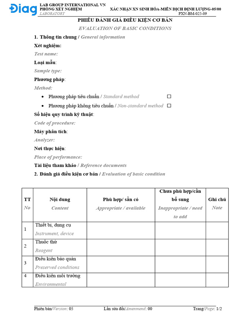 PXN-BM-025-09 Evaluation of Basic Condition | PDF