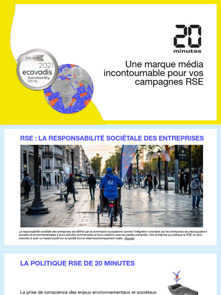 20 Minutes : Engagement RSE et Impact Sociétal | PDF | Responsabilité ...