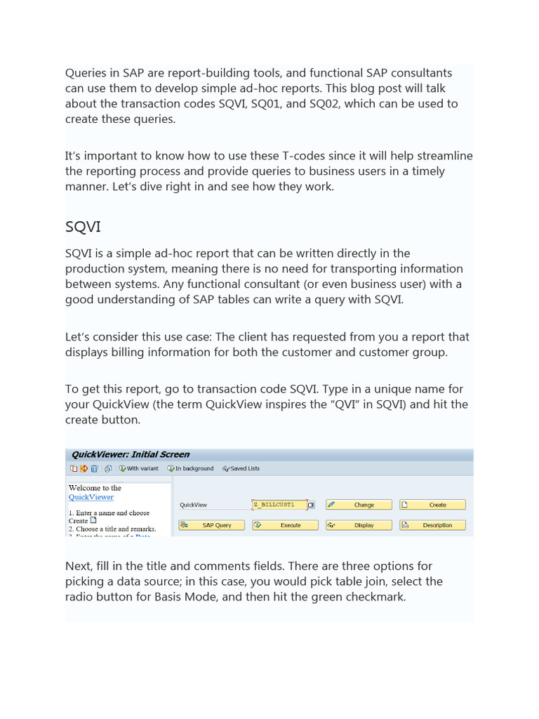 Queries in SAP are report | Download Free PDF | Information Technology | Computer Programming