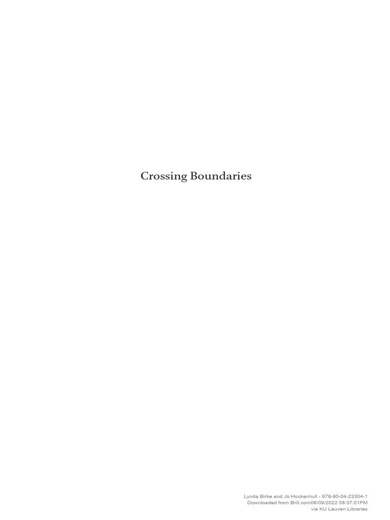 (9789004233041 - Crossing Boundaries) Crossing Boundaries | PDF | Ethology | Social Sciences