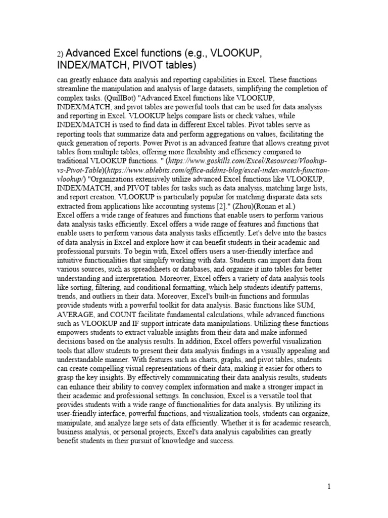 1 Advanced Excel Pdf Microsoft Excel Database Index