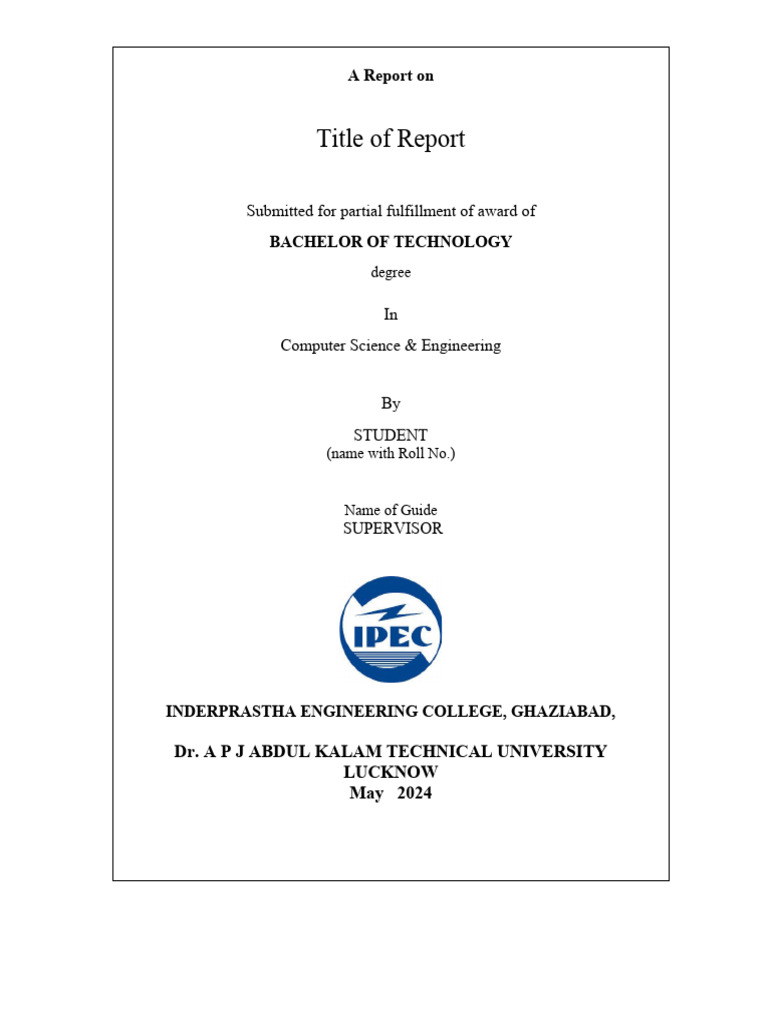 Final Project Report Format VIII SEM | PDF | Paragraph | Databases