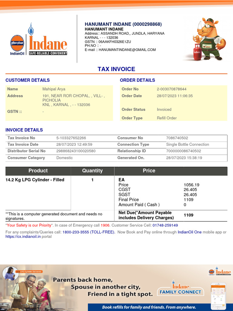 Invoice | Download Free PDF | Liquefied Petroleum Gas | Insurance