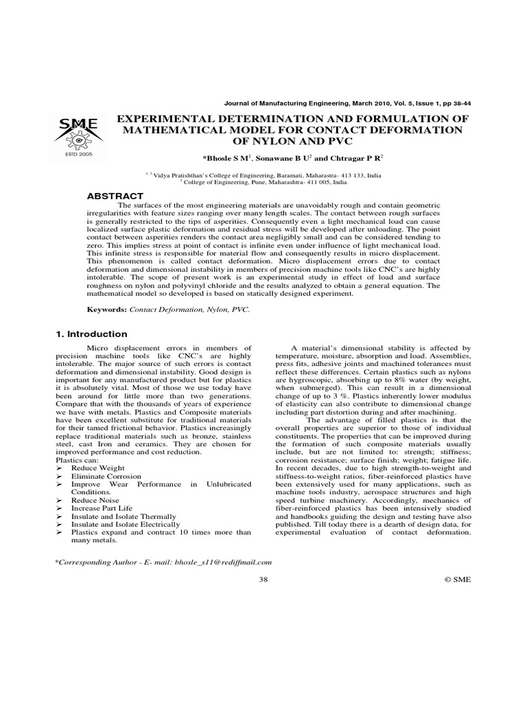 Contact Deformation Paper | PDF | Errors And Residuals | Deformation ...