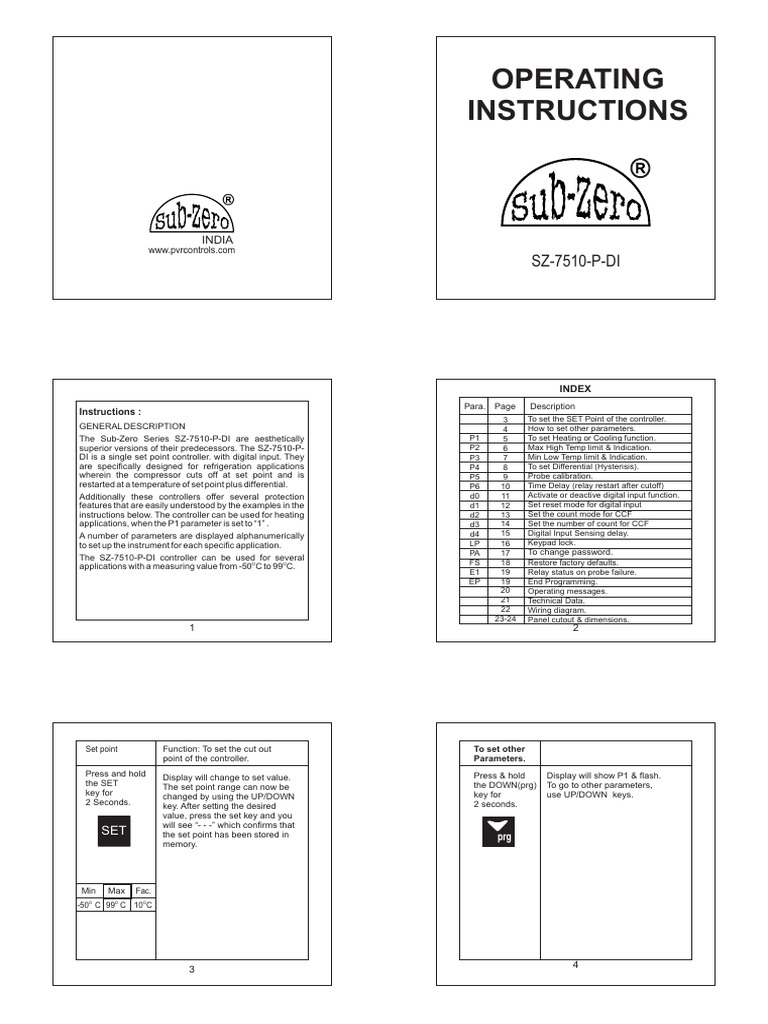 Operating Instructions: SZ-7510-P-DI | PDF | Parameter (Computer Programming) | Relay