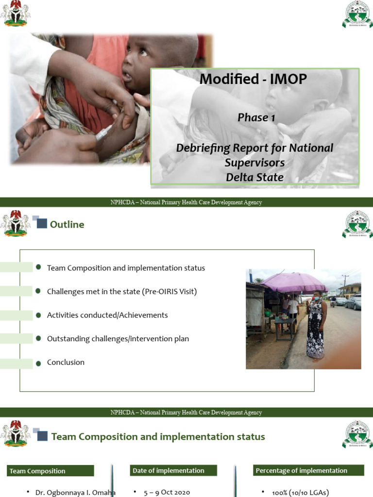 Delta State Modified IMOP Debriefing | PDF | Health Sciences | Medicine