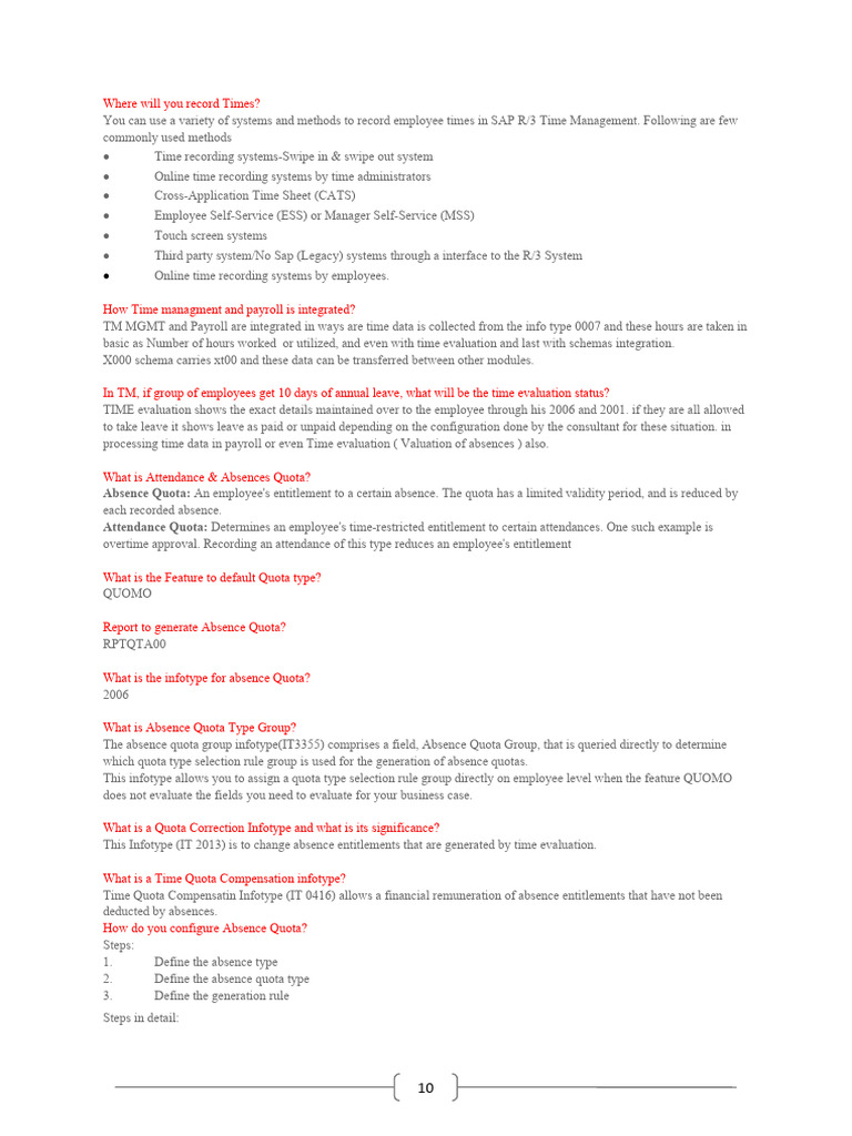 Time Management Q&A | PDF | Overtime | Employment