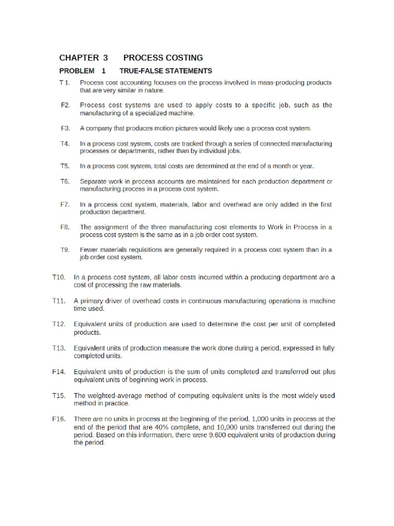 Process Costing | PDF