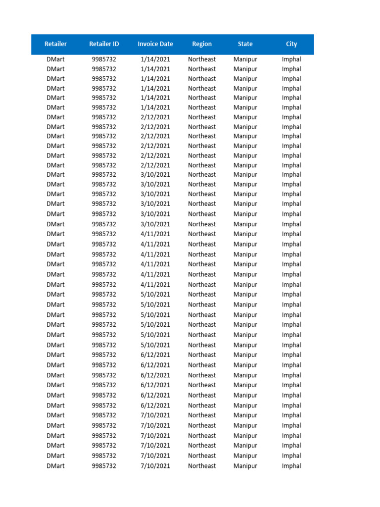 Synthetic Pbi Dataset | Download Free PDF | Retailers | Food Retailers