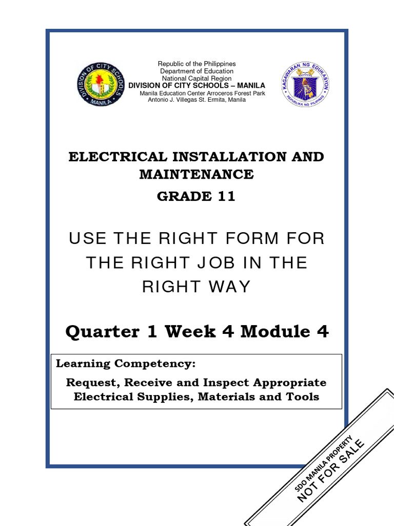 EIM-11 Q1 W4 Mod4 | PDF | Electrical Wiring | Wire