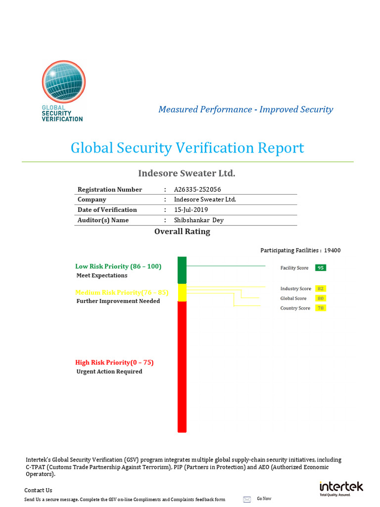 GSV Audit Report 2019 | PDF | Physical Security