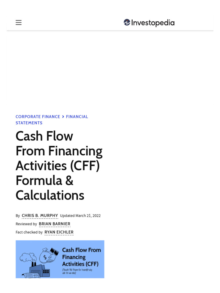 Cash Flow From Financing Activities (CFF) Formula | PDF | Equity ...