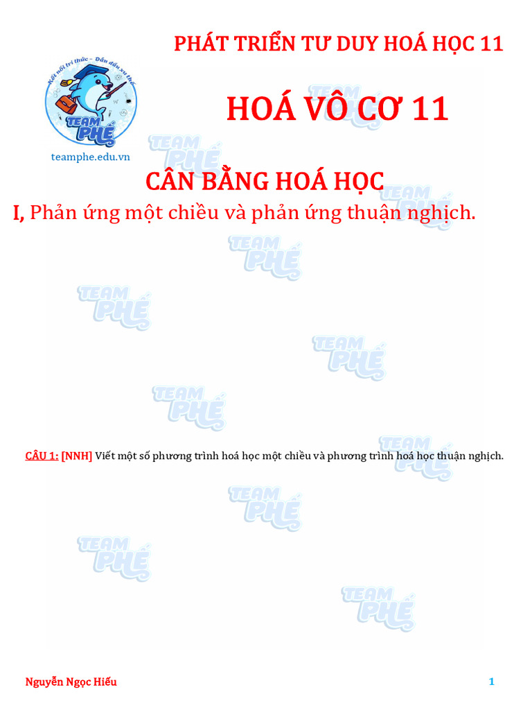 Buoi 1 Can Bang Hoa Hoc | PDF