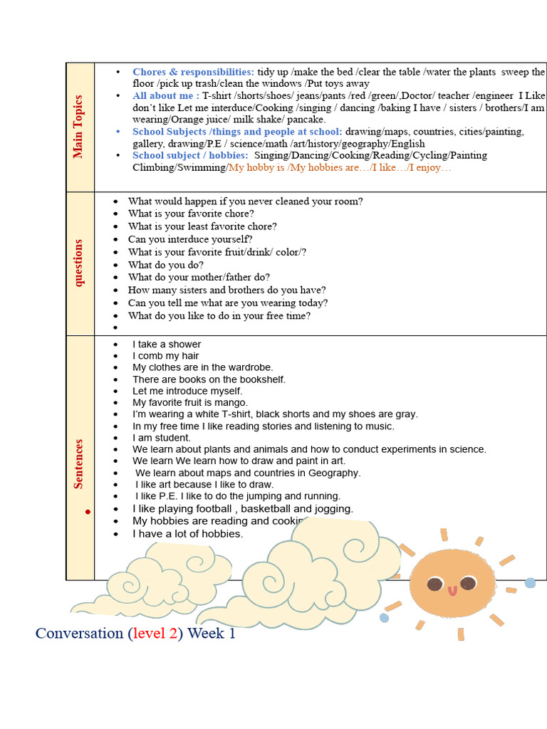 Level2 Week1 | PDF | Foreign Language Studies | Wellness
