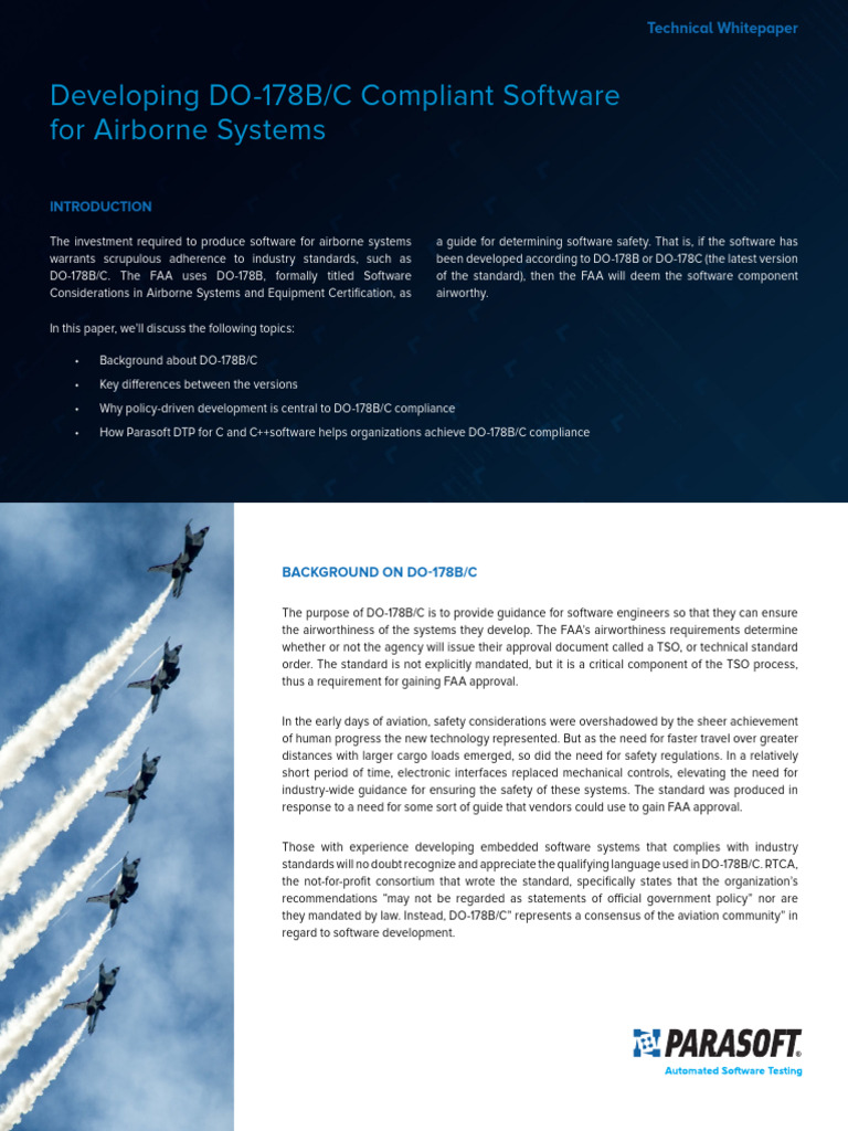 08.whitepaper Developing Do-178b C Compliant Software For Airborne Systems | PDF | Software ...