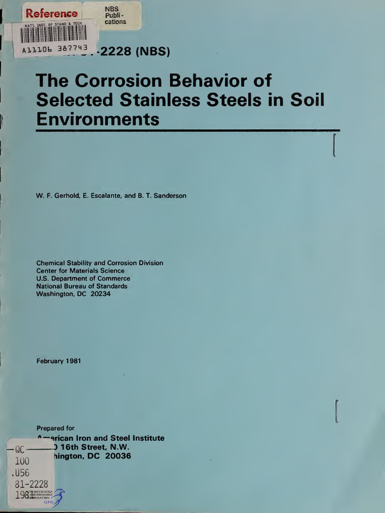 Buried Stainless Steel in Env Soil | PDF | Stainless Steel | Corrosion