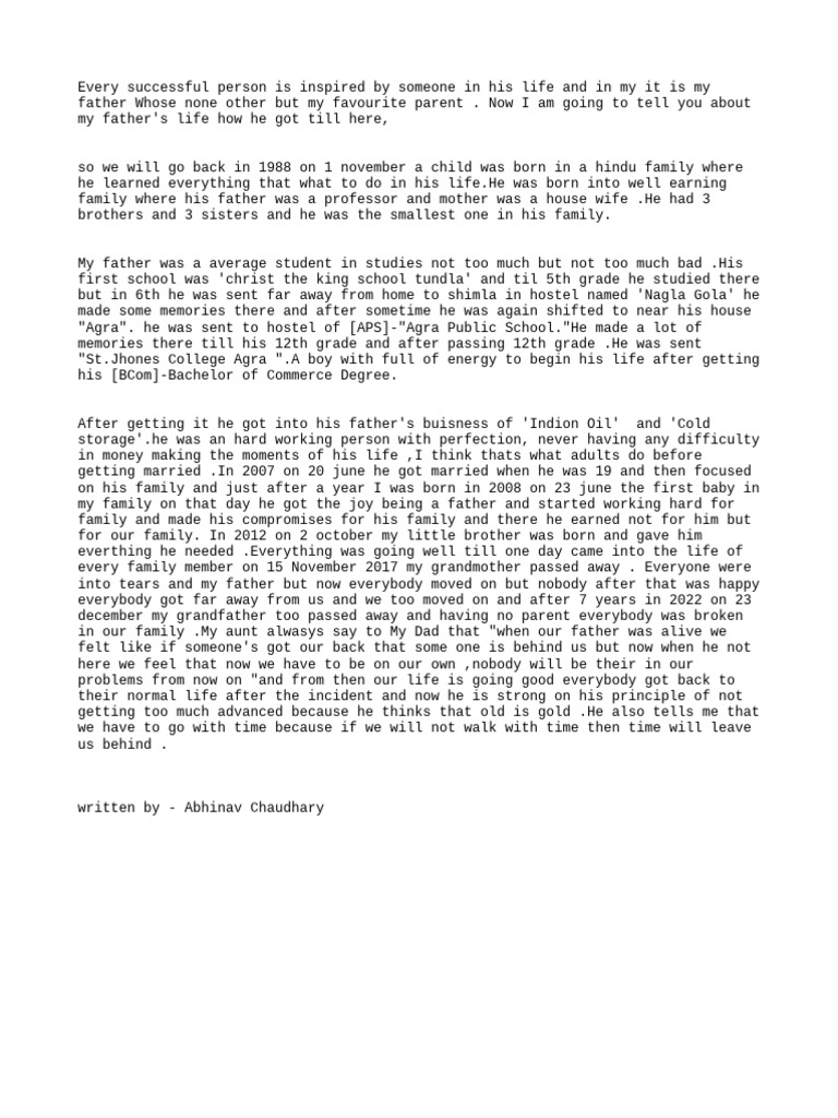 Fathers Biography | PDF