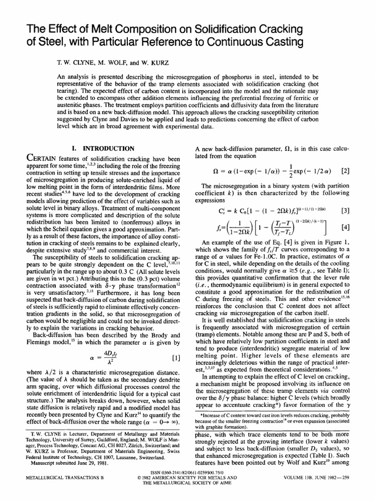 Solidification Cracking Steel. | PDF | Steel | Freezing
