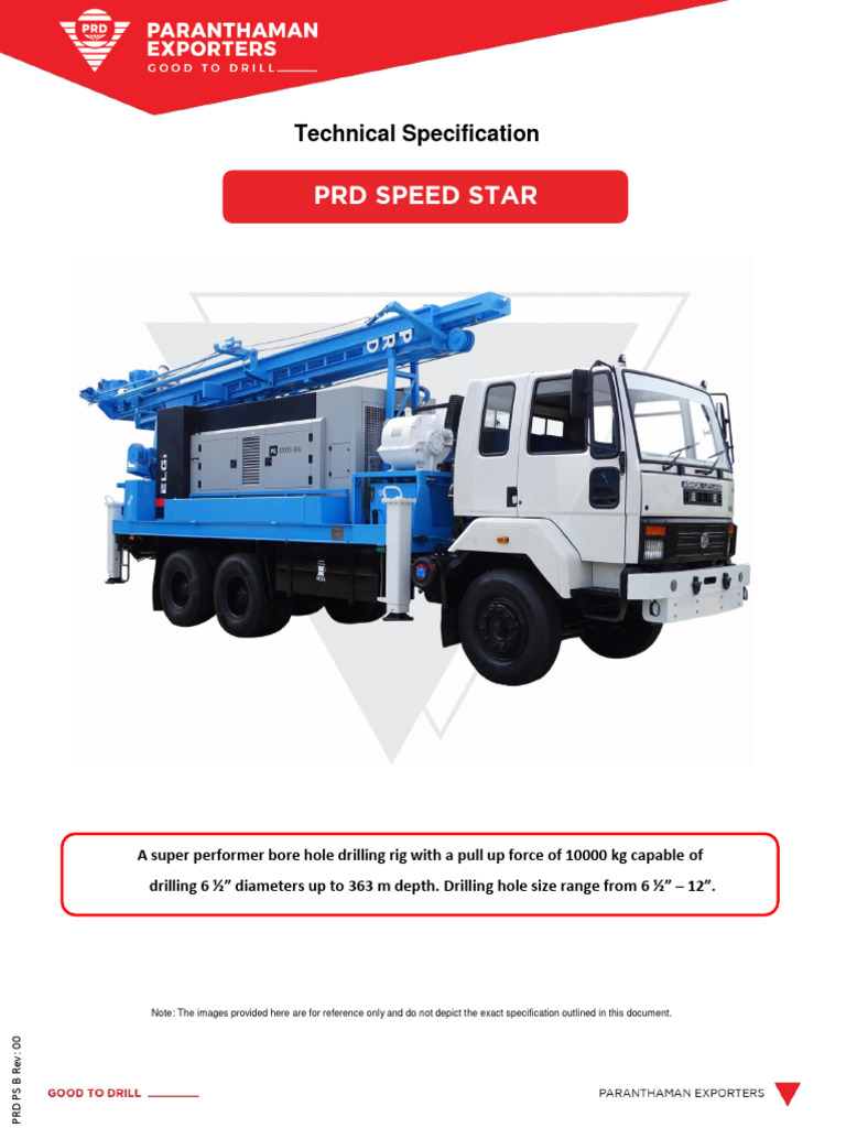 Tech Spec Speed Star 1 Rig PRD | PDF | Pump | Drilling