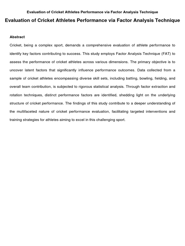 Evaluation_of_Cricket_Athletes_Performance | PDF | Factor Analysis ...