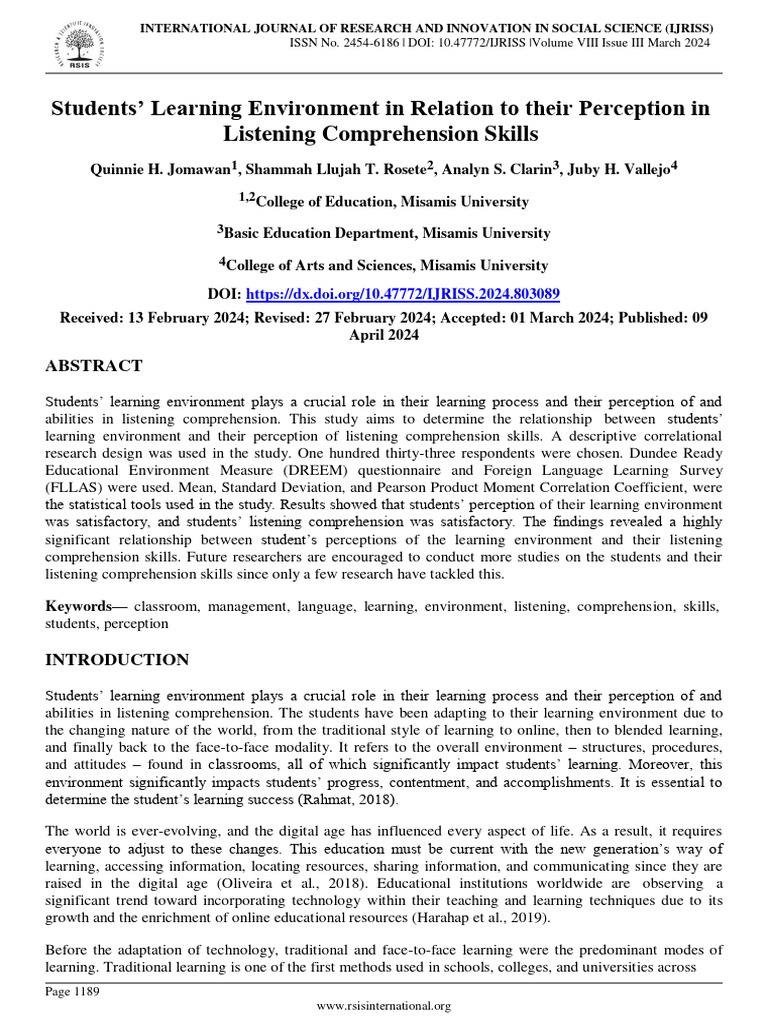 1189-1207 | PDF | Reading Comprehension | Learning