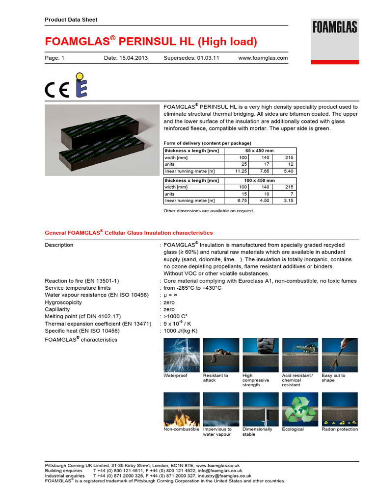 PDS PC 4-1-2 Perinsul Hl-Us 0413 | PDF | Glasses | Thermal Insulation