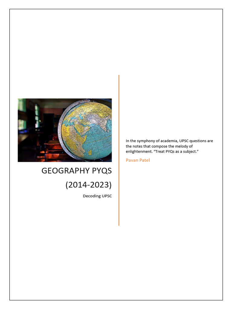 Geography PYQs (2014 - 2023) Decoding UPSC | PDF | Waves | Fertilizer