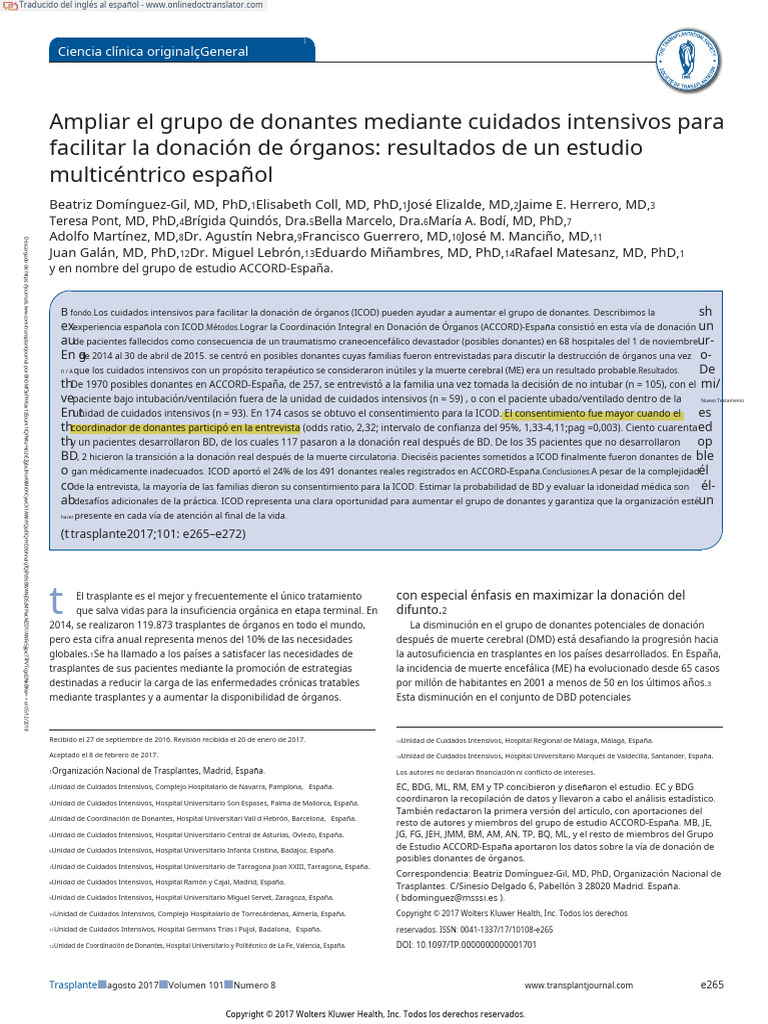 Expanding The Donor Pool Through Intensive Care To.31.en - Es | PDF ...