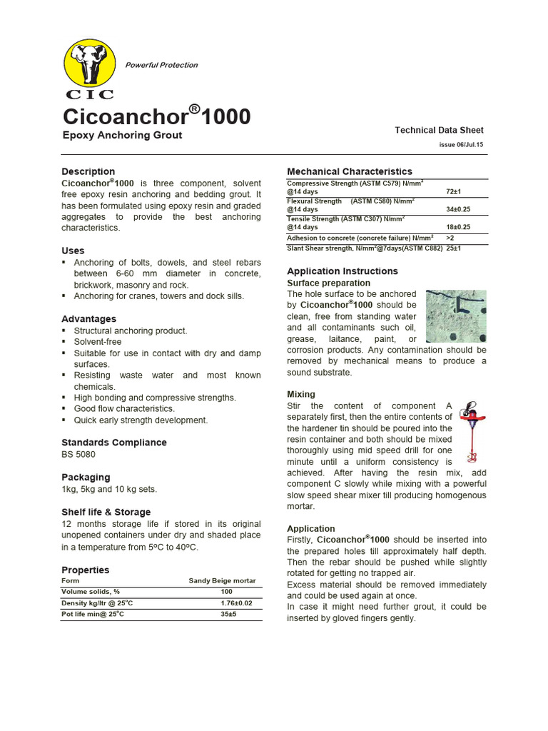 31.Cico Anchor 1000 6 | PDF | Concrete | Epoxy