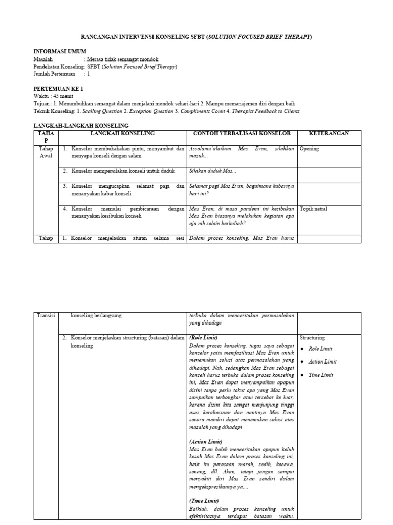 Anwar Luthfi - 190111600027 - Rancangan Intervensi Konseling | PDF