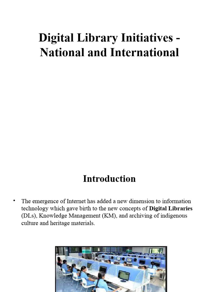 3 Digital Library Initiatives National And International Pdf Digital Library