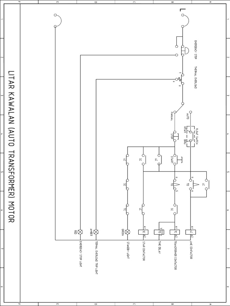 Litar Kawalan Motor Autotransformer | PDF | Electrical Components ...