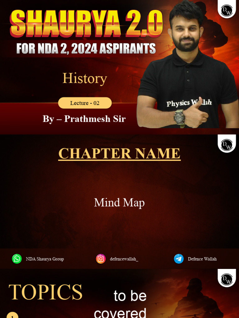 Lec 02 Mind Map History Shaurya 2 0 NDA 2024 Prathmesh Sir 01 07 | PDF | Religion & Spirituality