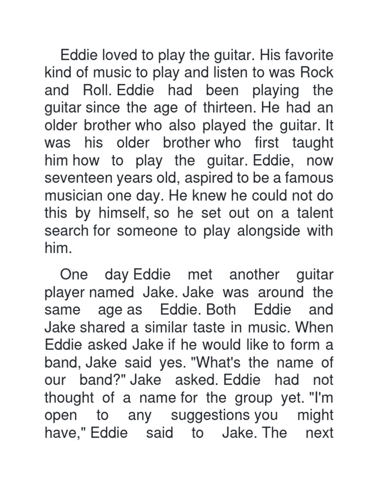 Eddie loved to play the guitar | PDF