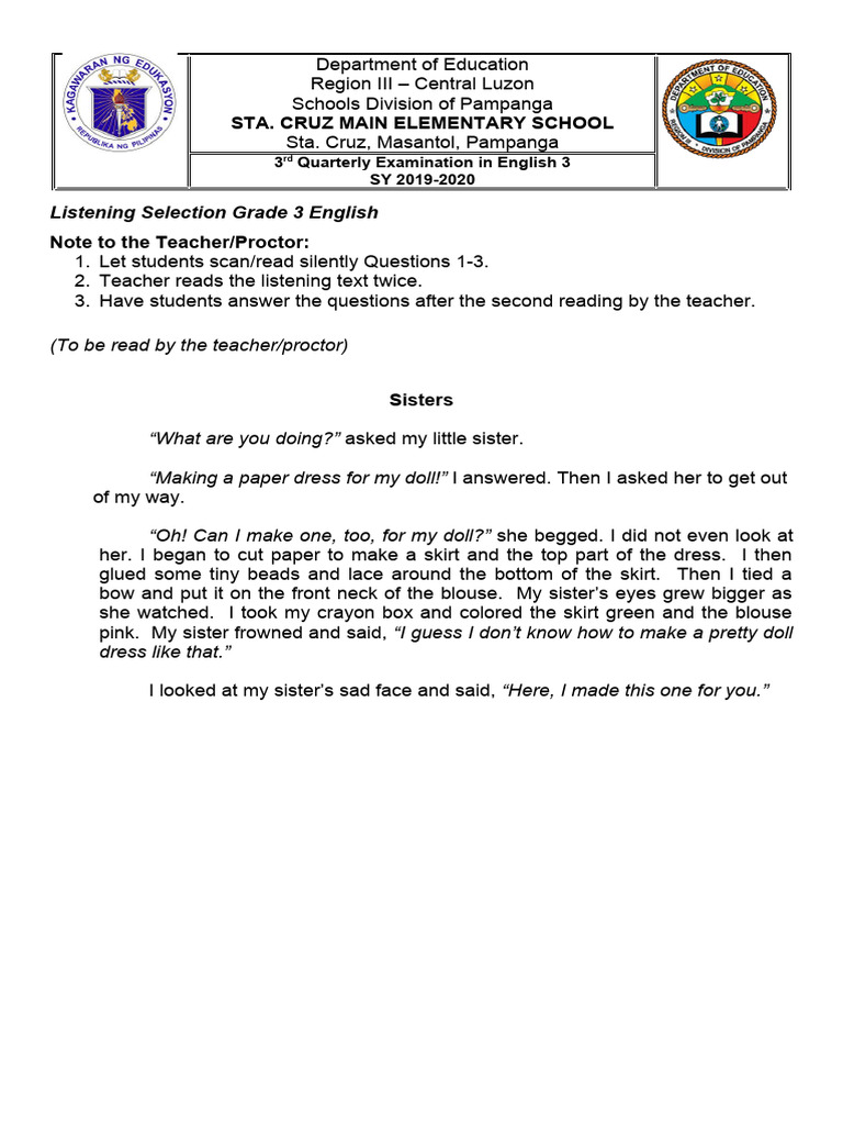 3rd-Grading-ENGLISH | Download Free PDF | Linguistics